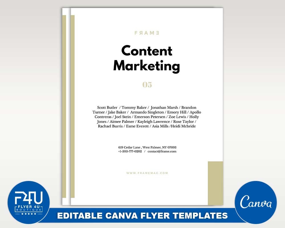 Content Marketing Flyer DIY Canva Content Marketing Template - Etsy
