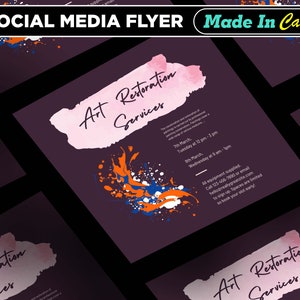 Art Restoration Flyer, DIY Canva Art Restoration Flyer Template 2022 ...