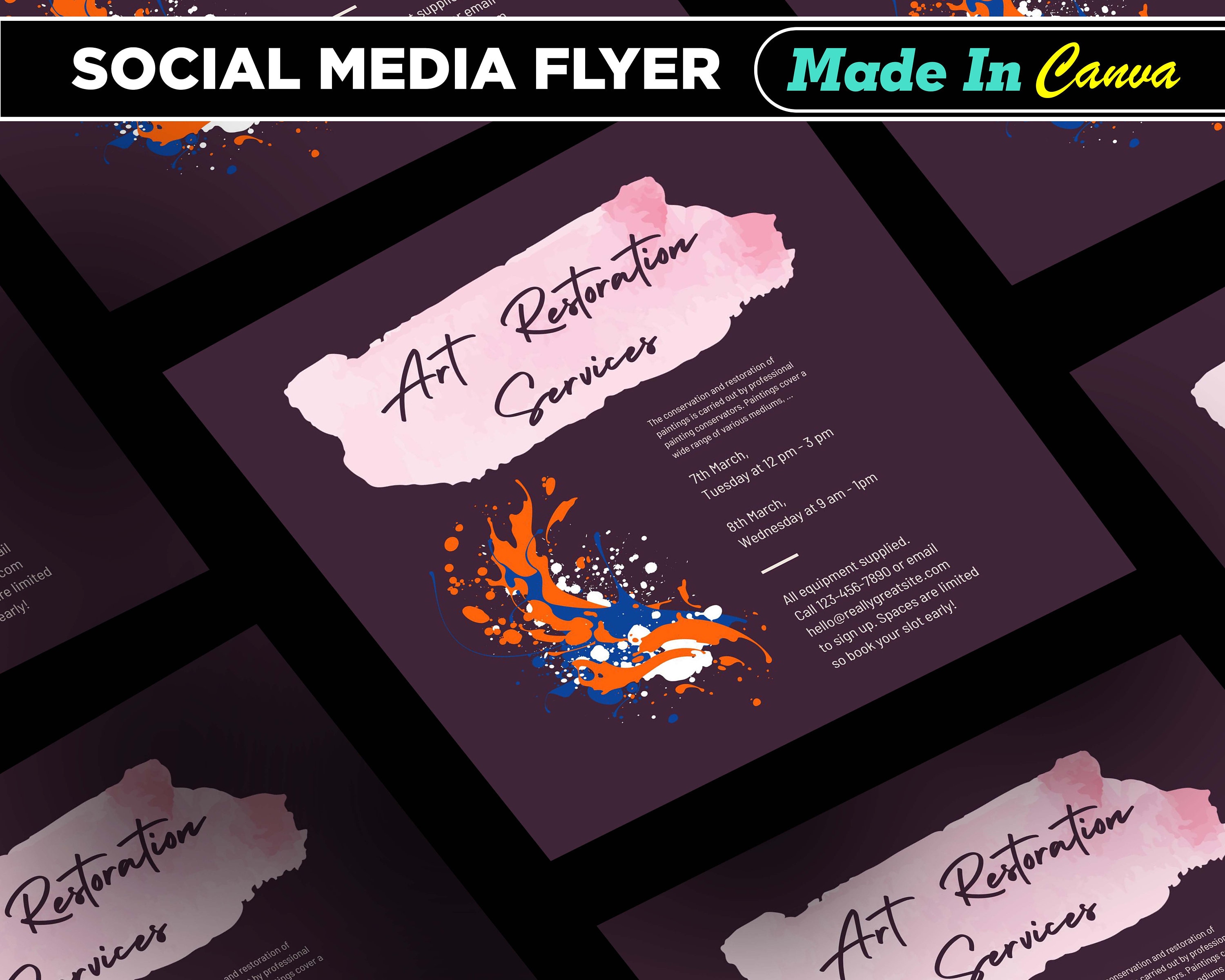 Art Restoration Flyer, DIY Canva Art Restoration Flyer Template 2022 ...