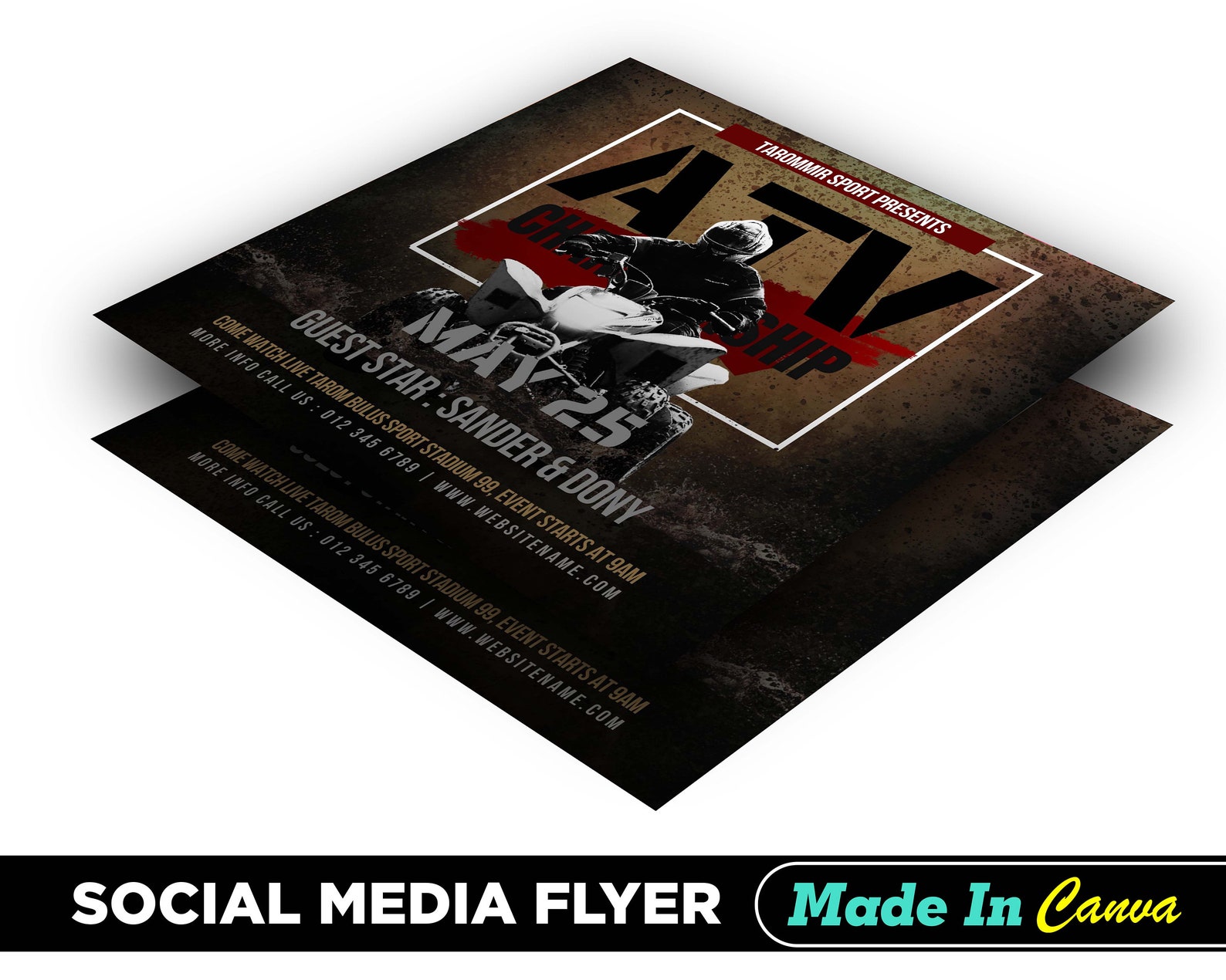 Atv Tournament Flyer, DIY Canva Atv Tournament Flyer Template 2022 ...