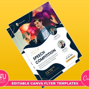 Speech Competition Flyer, DIY Canva Speech Competition Flyer Template ...
