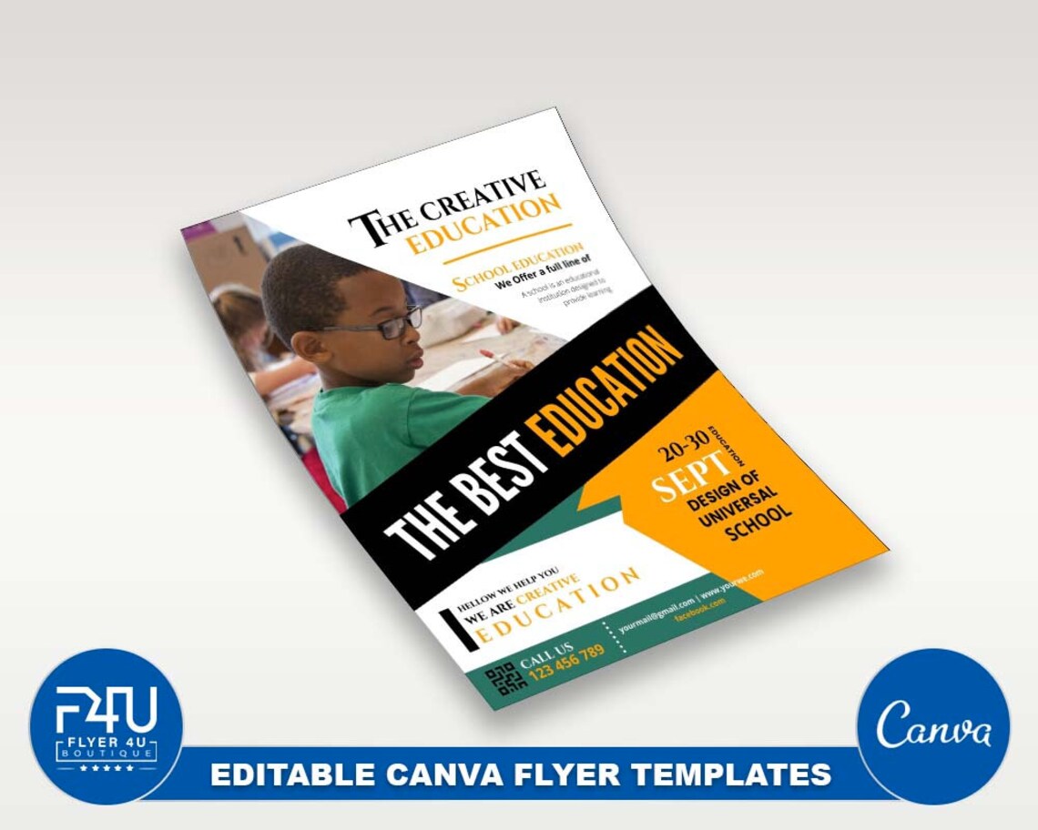 School Flyer DIY Canva School Flyer Template 2022 Editable - Etsy