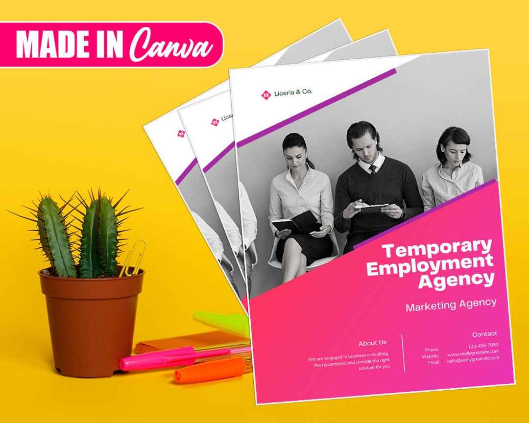 Temporary Employment Agency Flyer, DIY Canva Temporary Employment ...