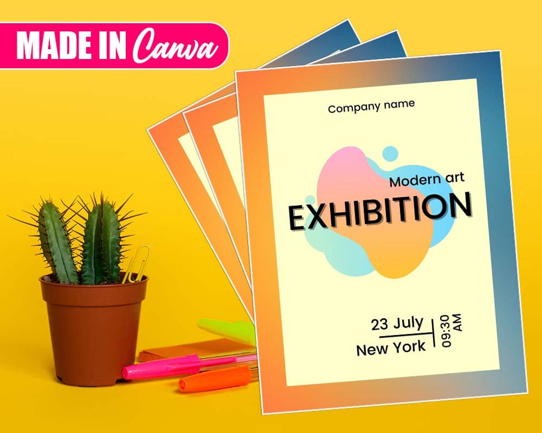 Art Exhibition Invitation Flyer, DIY Canva Art Exhibition Invitation ...