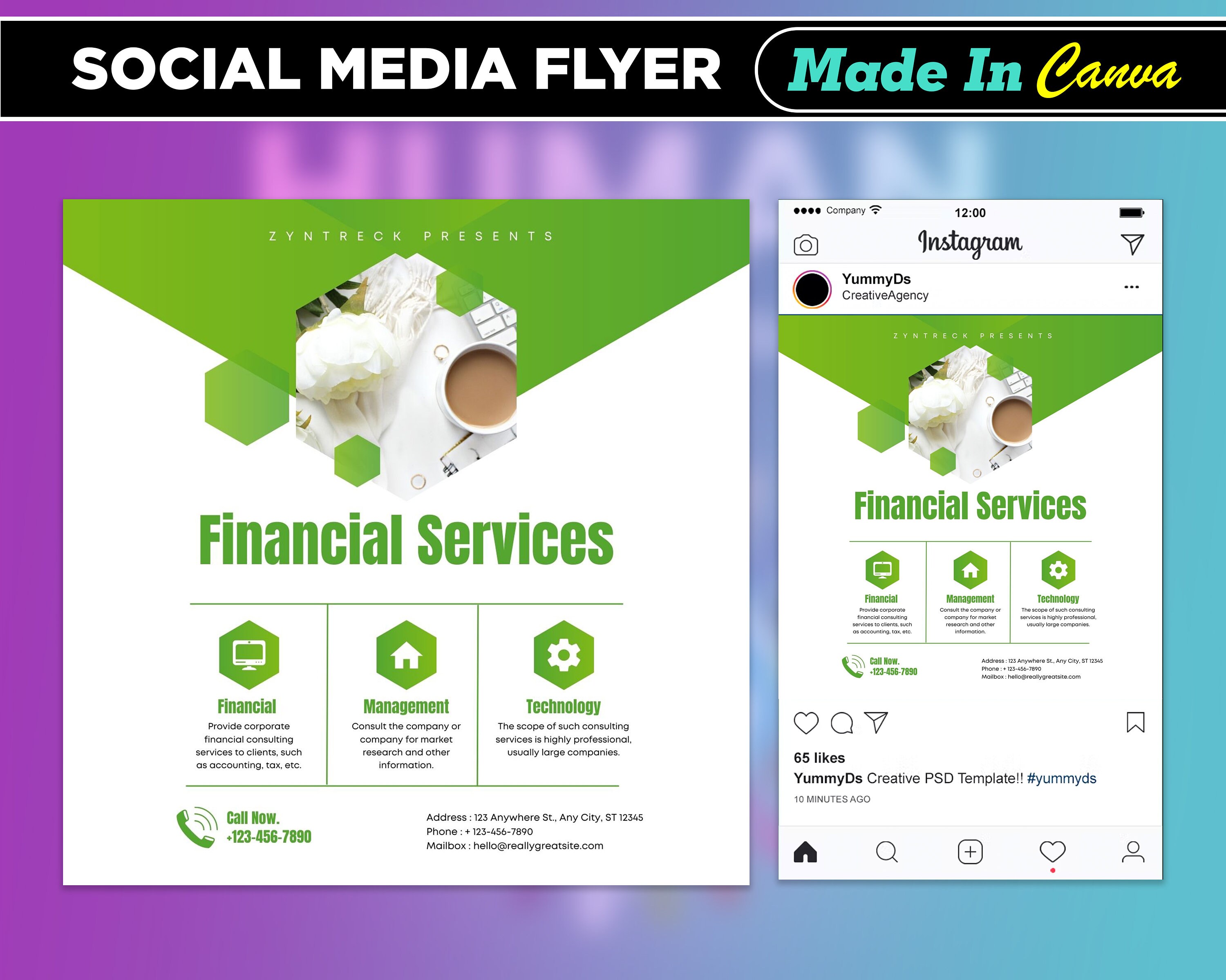 Financial Services Flyer, DIY Canva Financial Services Flyer Template ...