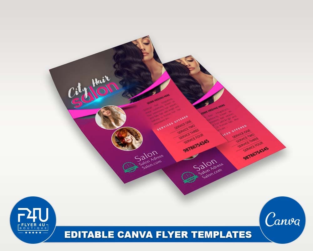 Hair Business Flyer, DIY Canva Hair Business Flyer Template 2022 ...