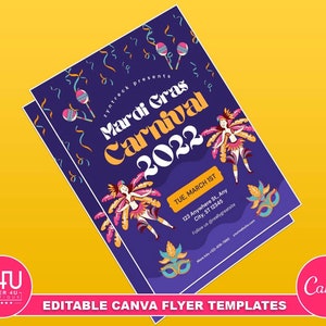 Neon Mardi Gras Flyer, DIY Canva Neon Mardi Gras Flyer Template ...