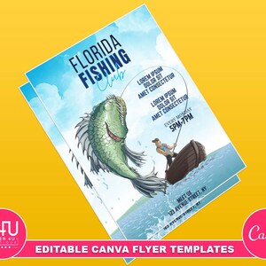 Fishing Club Flyer, DIY Canva Fishing Club Templates, Editable Canva US ...