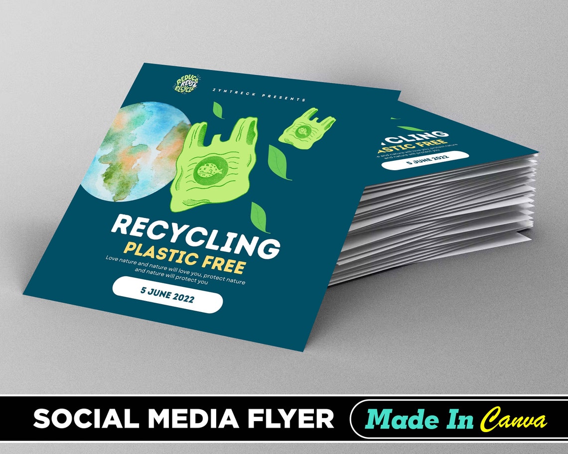 Recycling Flyer DIY Canva Recycling Flyer Template 2022 - Etsy