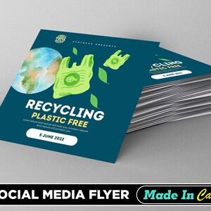 Recycling Flyer, DIY Canva Recycling Flyer Template 2022, Editable ...