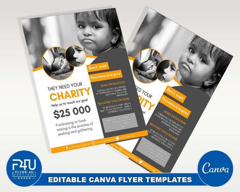 Fundraiser Flyer, DIY Canva Fundraiser Flyer Template 2022, Editable ...