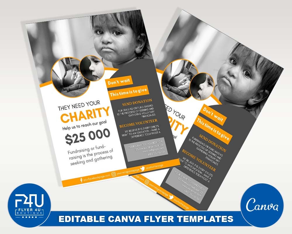 Fundraiser Flyer Diy Canva Fundraiser Flyer Template 2022 Editable