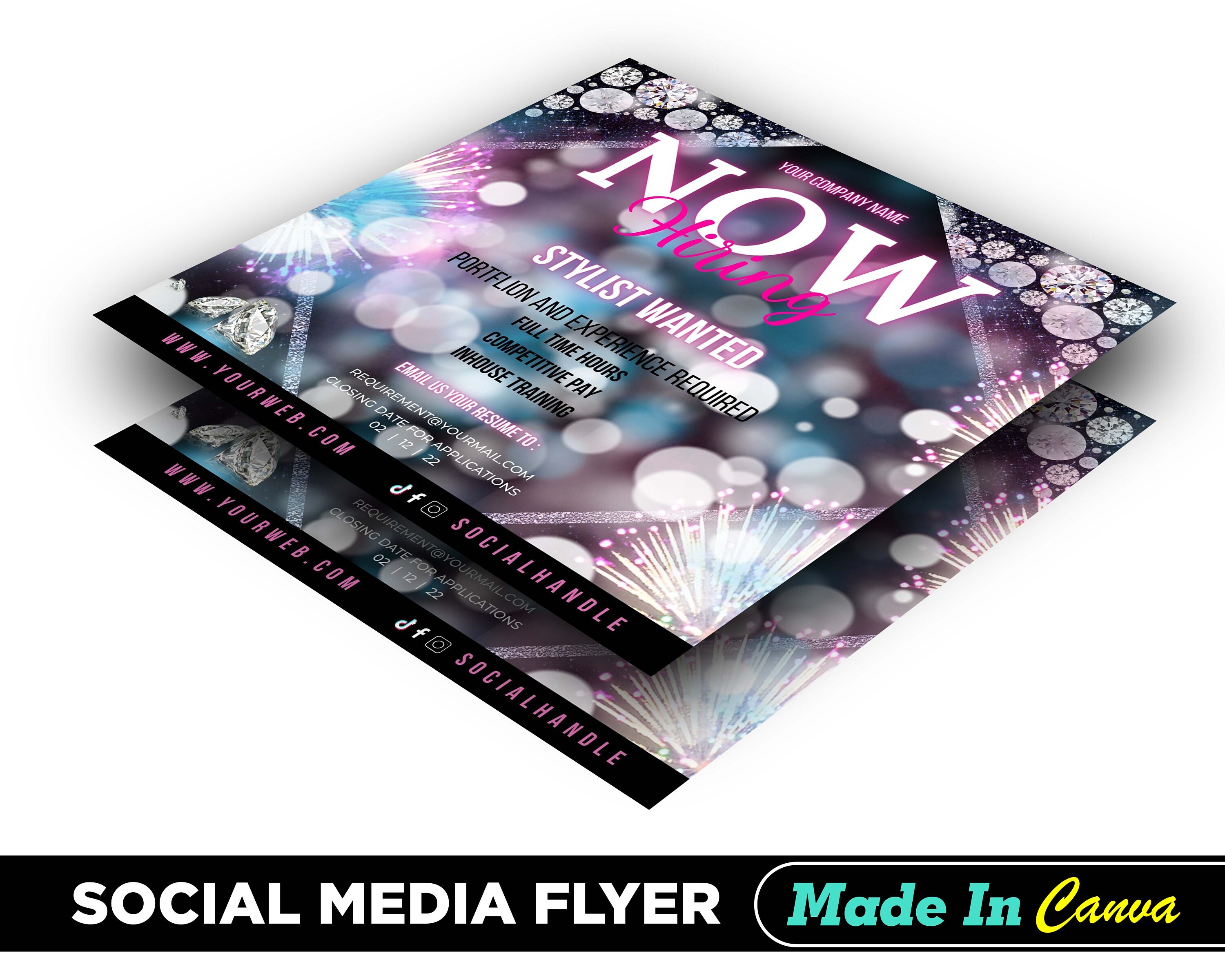 Now Hiring Flyer, DIY Canva Now Hiring Flyer Template 2022, Editable ...