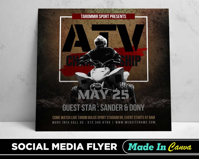 Atv Tournament Flyer, DIY Canva Atv Tournament Flyer Template 2022 ...