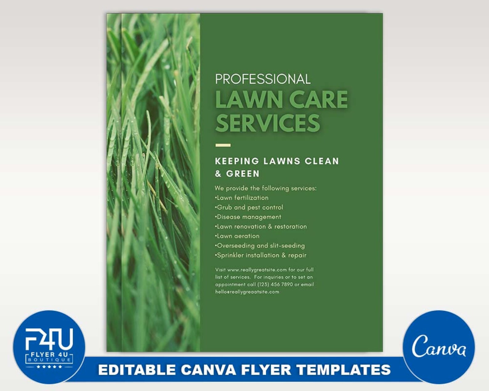 Lawn Service Flyer DIY Canva Lawn Service Flyer Template - Etsy