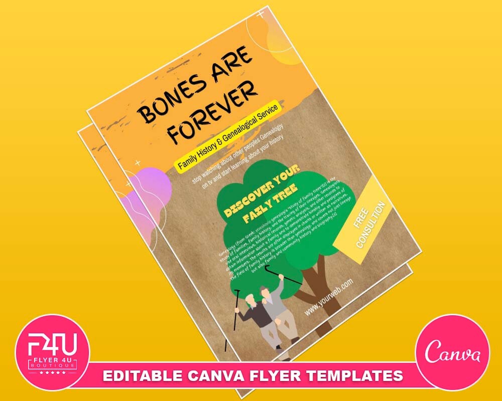 Genealogical Service Flyer DIY Canva Genealogical Service - Etsy