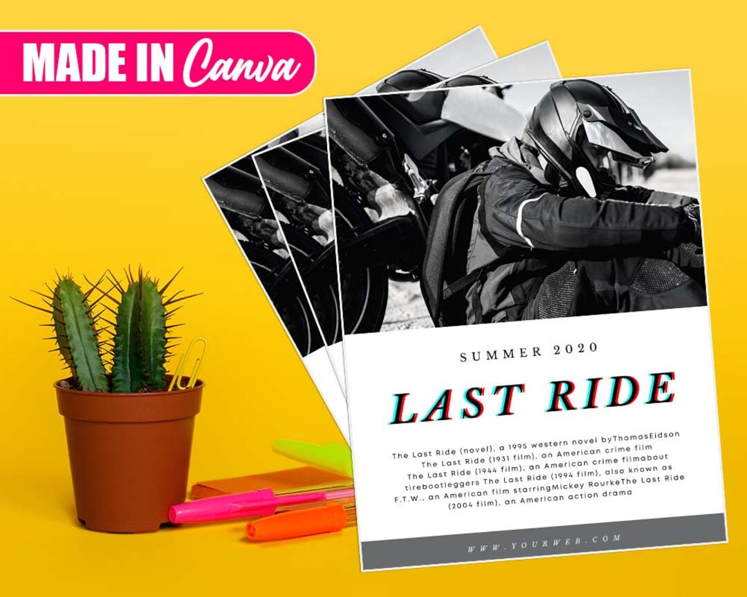 Last Ride Flyer, DIY Canva Last Ride Flyer Template, Editable Canva US ...