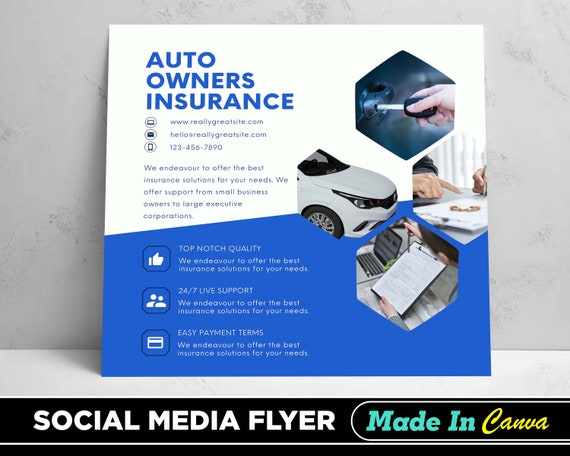 Auto Owners Insurance Flyer DIY Canva Auto Owners Insurance - Etsy