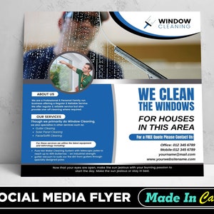 Window Cleaning Flyer, DIY Canva Window Cleaning Flyer Template 2022 ...