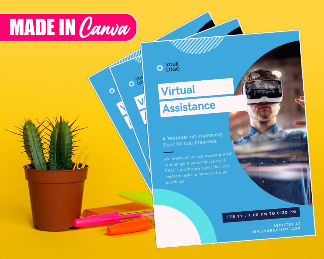 Virtual Assistant Flyer, DIY Canva Virtual Assistant Flyer Template ...