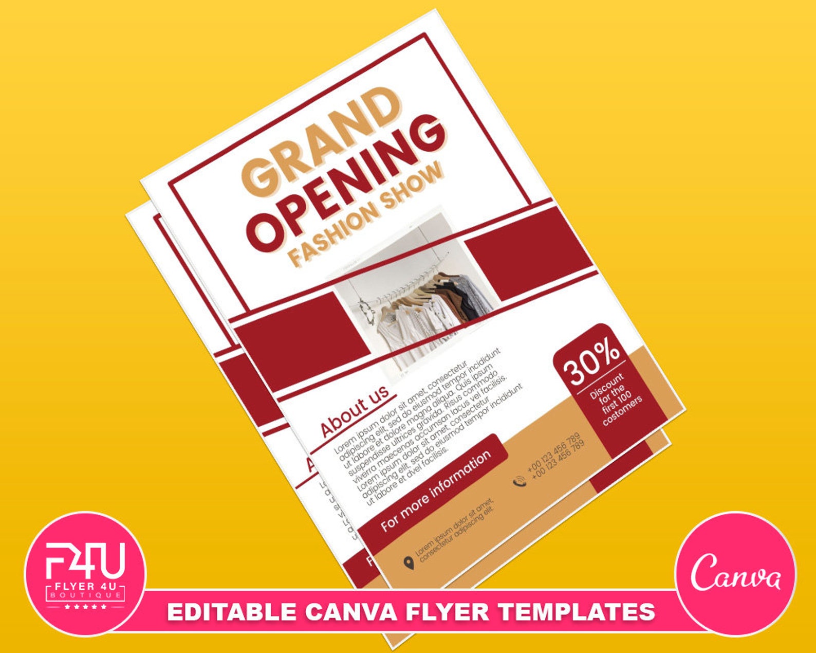 Grand Opening Flyer, DIY Canva Grand Opening Flyer Template 2022 ...