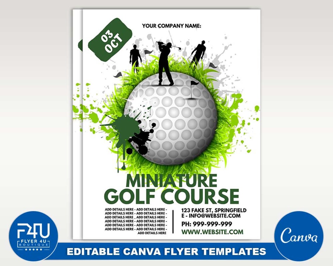 Miniature Golf Course Flyer DIY Canva Miniature Golf Course - Etsy