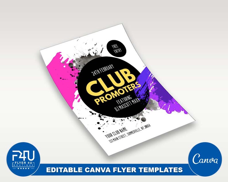 Club Promoters Flyer DIY Canva Club Promoters Flyer Template - Etsy