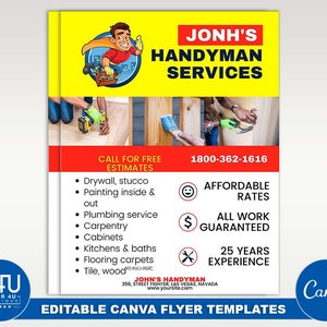 Handyman Service Flyer, DIY Canva Handyman Service Flyer Template 2022 ...