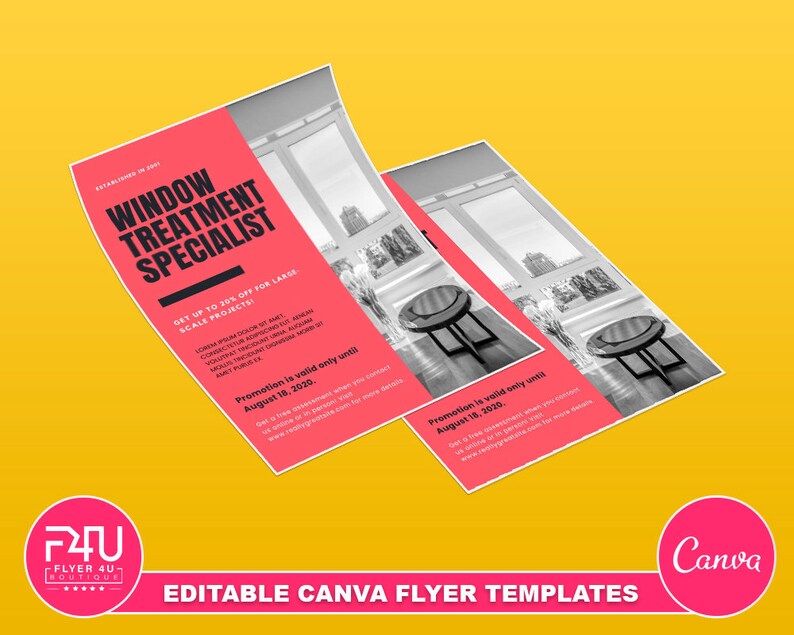 Window Treatment Specialist Flyer DIY Canva Window Treatment - Etsy