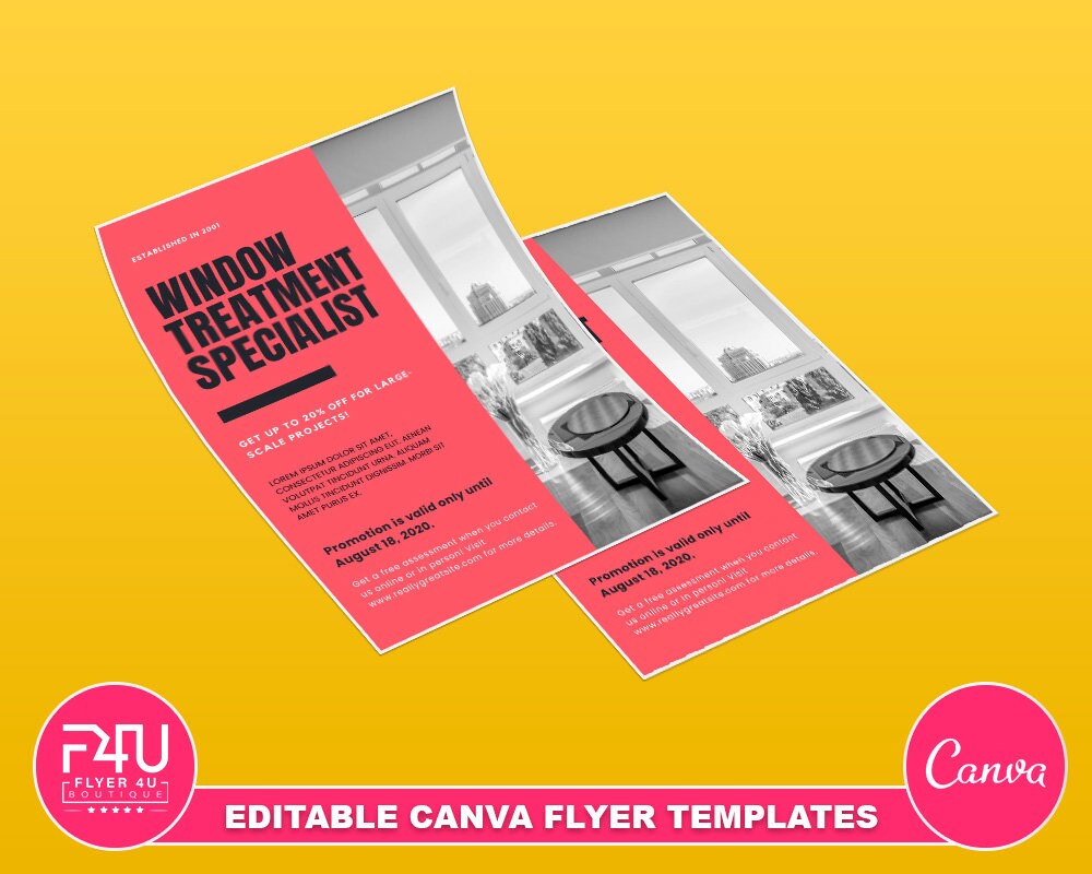 Window Treatment Specialist Flyer DIY Canva Window Treatment - Etsy