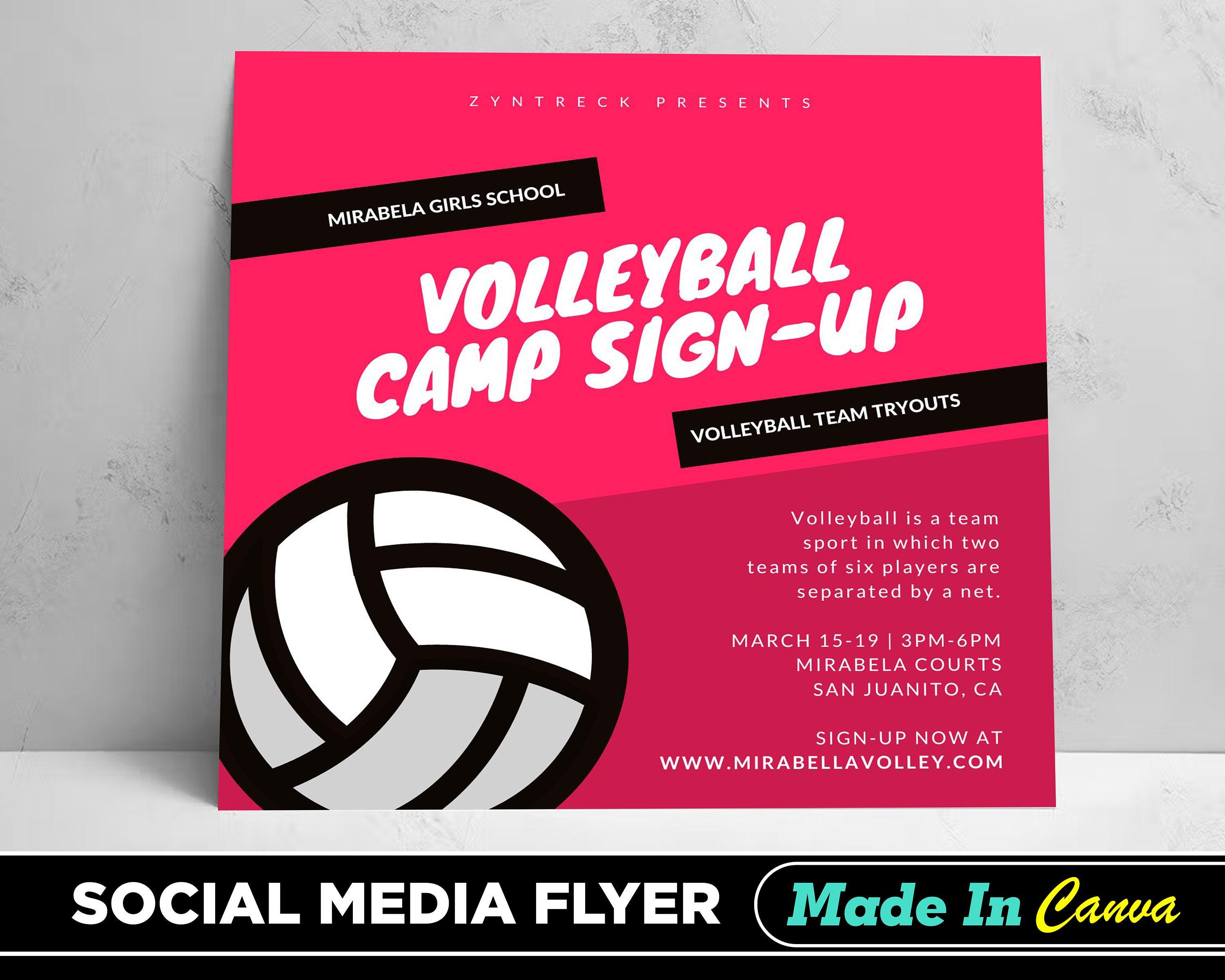 Volleyball Camp Signup Flyer, DIY Canva Volleyball Camp Signup Flyer ...