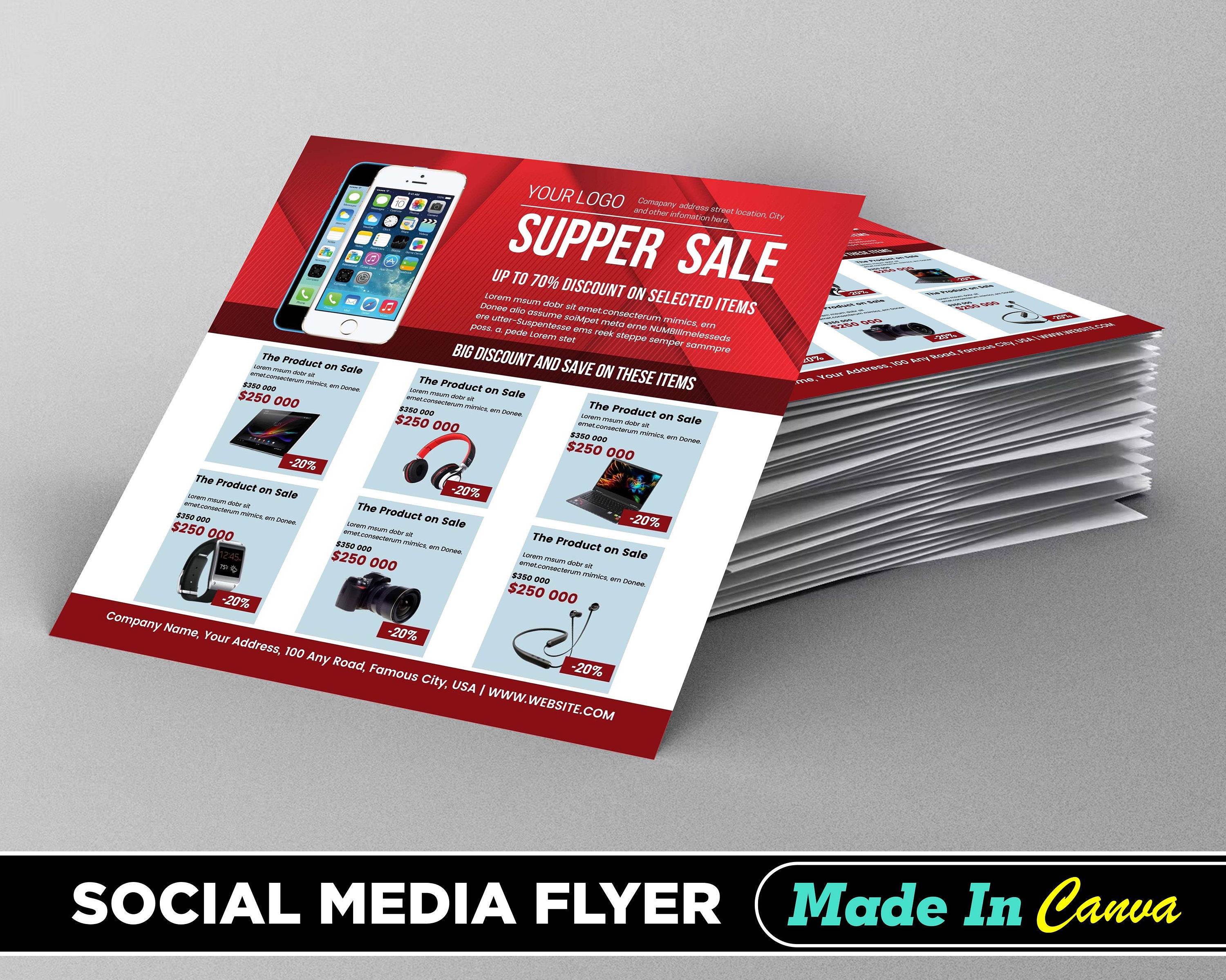 Smartphone Sale Flyer, DIY Canva Smartphone Sale Flyer Template 2022 ...