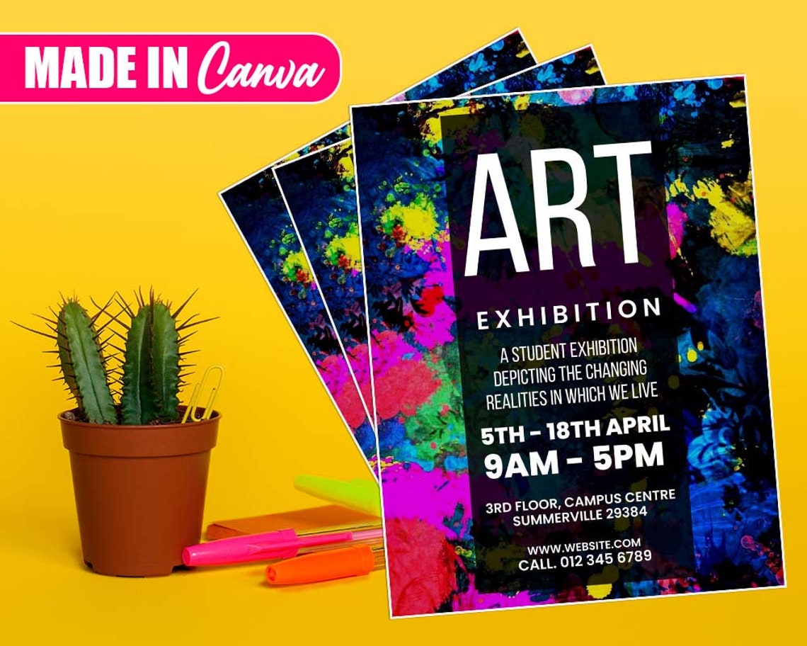 School Exhibition Flyer DIY Canva School Exhibition Flyer - Etsy