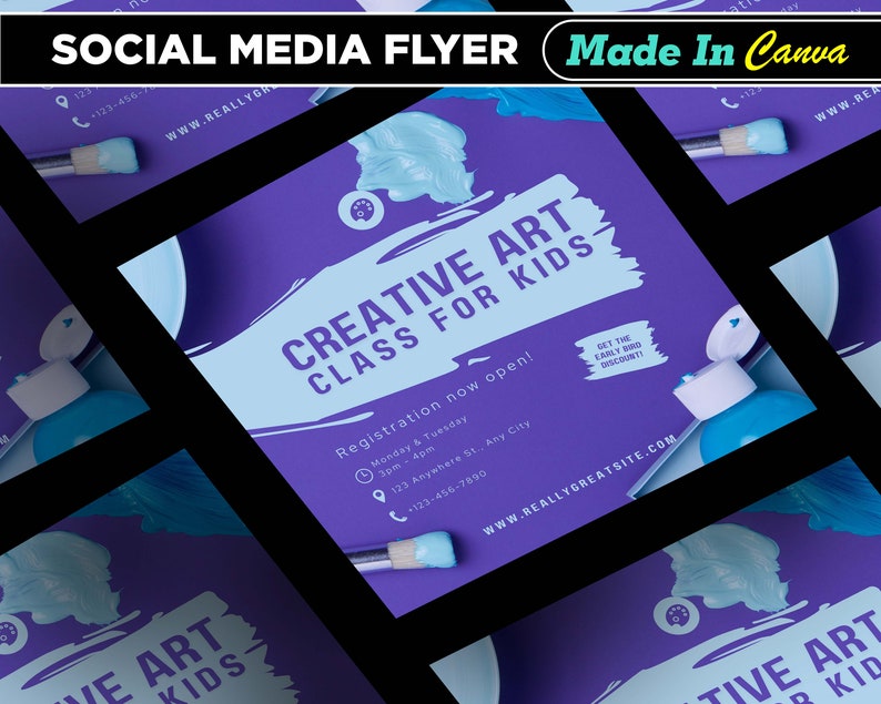 Creative Art Class Flyer, DIY Canva Creative Art Class Flyer Template ...