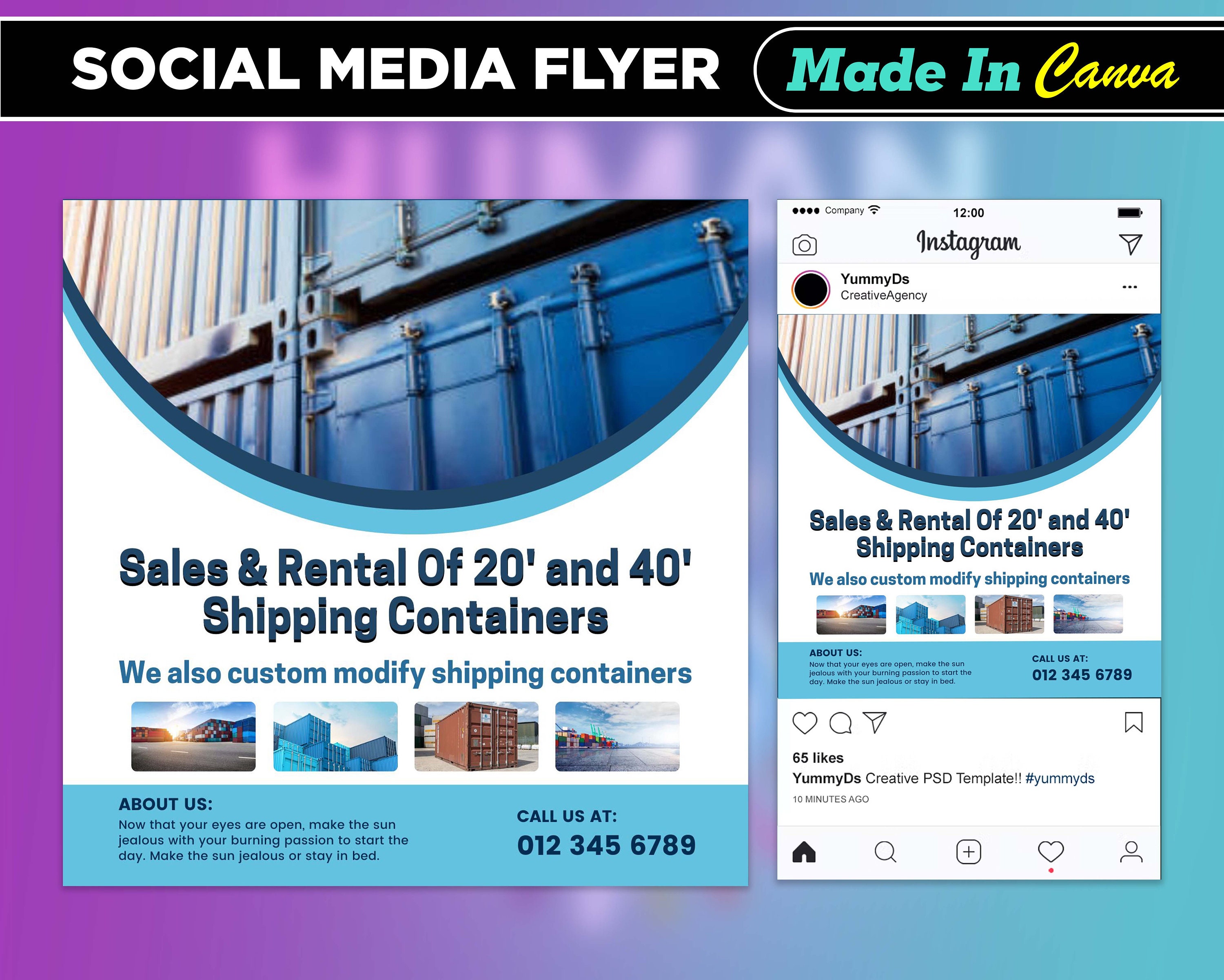 Shipping Container Flyer, DIY Canva Shipping Container Flyer Template ...