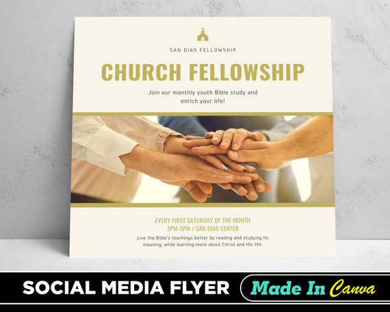 Church Fellowship Flyer DIY Canva Church Fellowship Flyer - Etsy