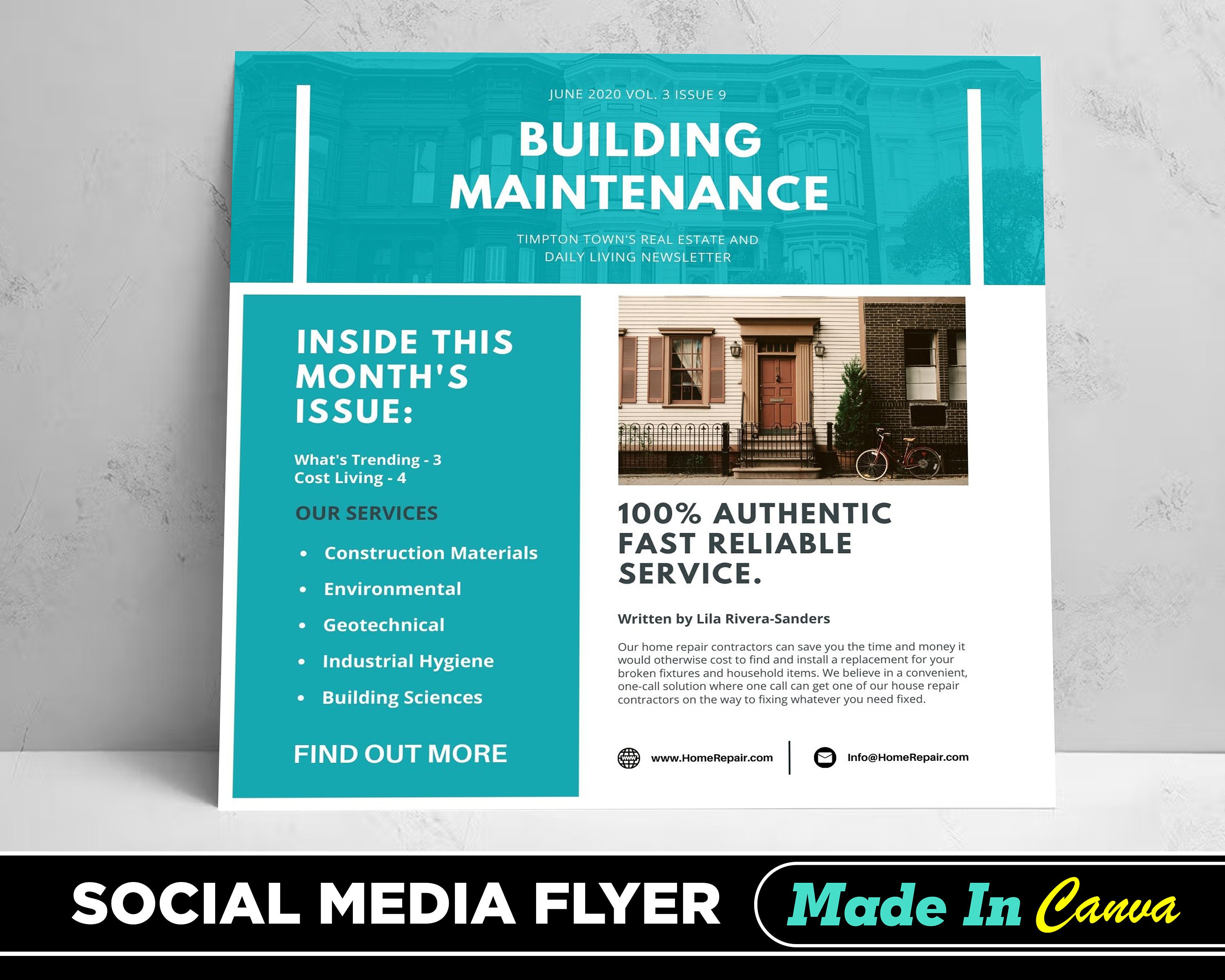 Building Maintenance Service Flyer, DIY Canva Building Maintenance ...