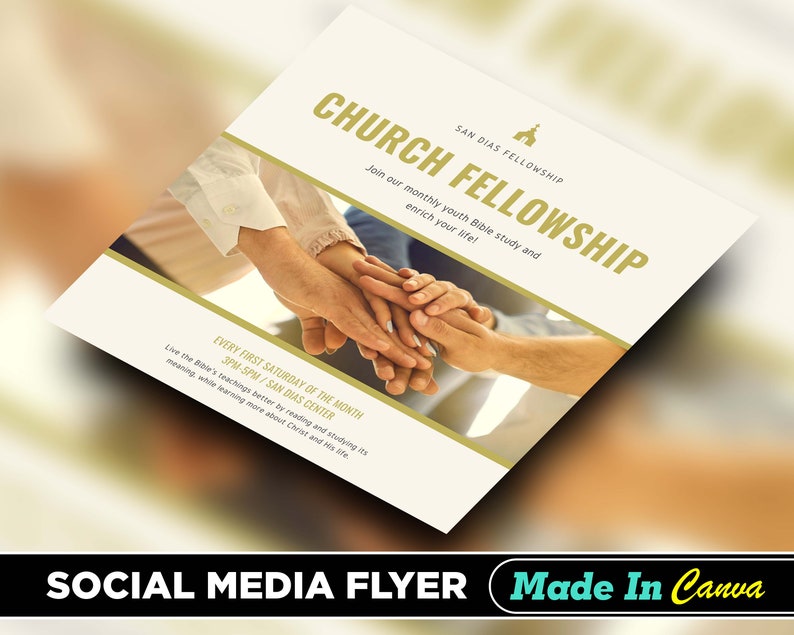 Church Fellowship Flyer, DIY Canva Church Fellowship Flyer Template ...