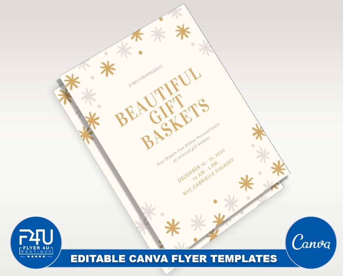Gift Basket Flyer DIY Canva Gift Basket Flyer Template 2021 | Etsy