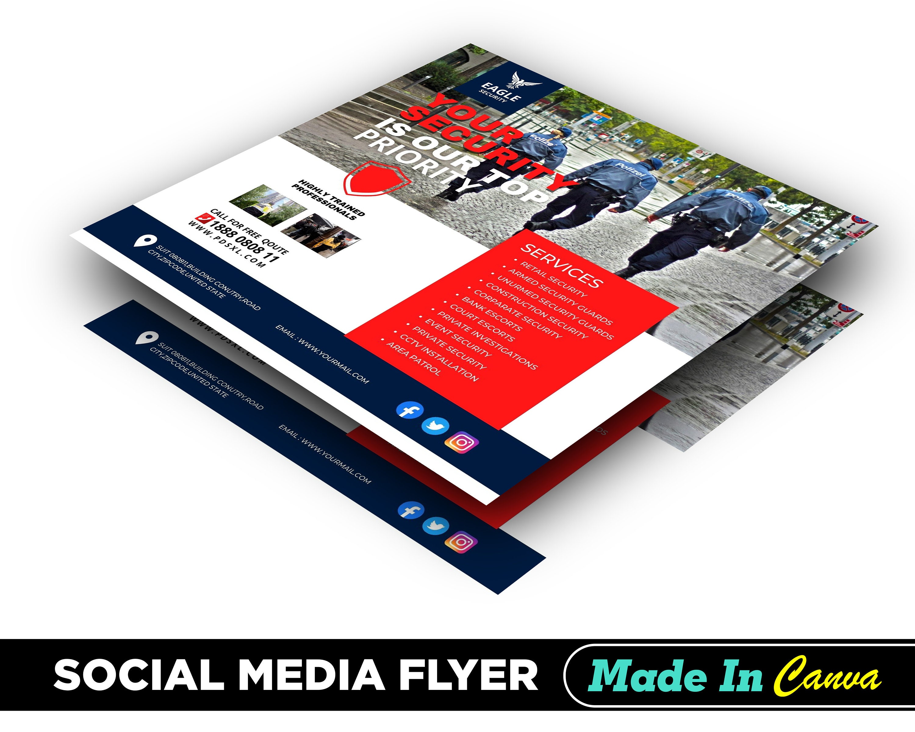 Security Service Flyer DIY Canva Security Service Flyer - Etsy