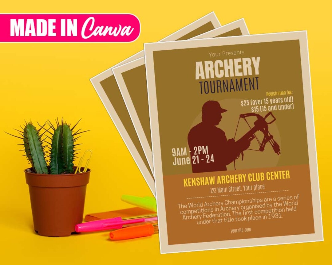 Archery Tournament Flyer, DIY Canva Archery Tournament Flyer Template ...