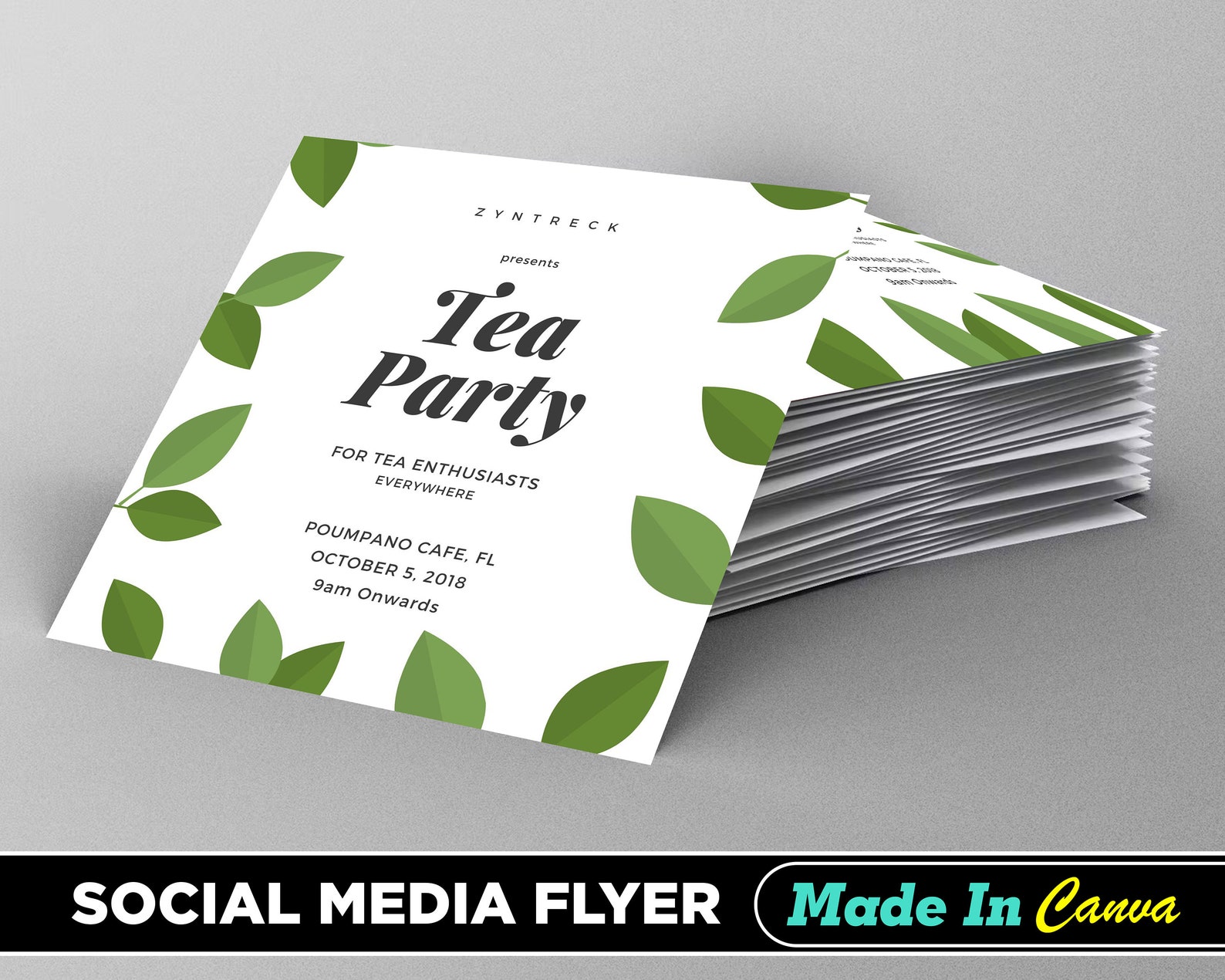 Tea Party Flyer, DIY Canva Tea Party Flyer Template 2022, Editable ...