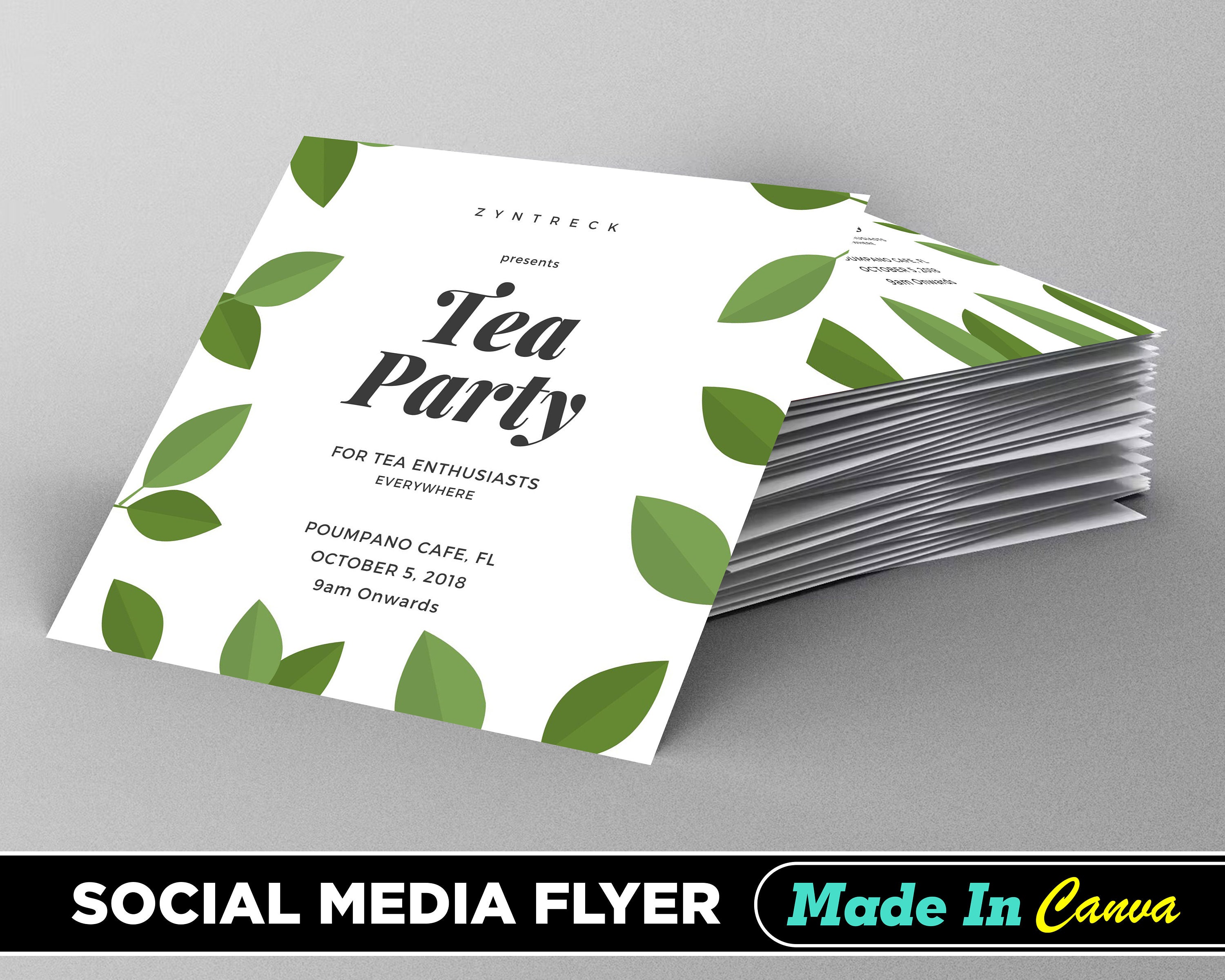 Tea Party Flyer, DIY Canva Tea Party Flyer Template 2022, Editable ...