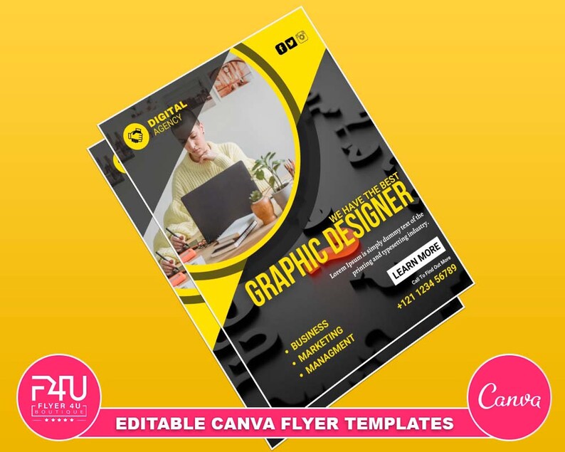 Graphic Design Flyer, DIY Canva Graphic Design Flyer Template 2022 ...