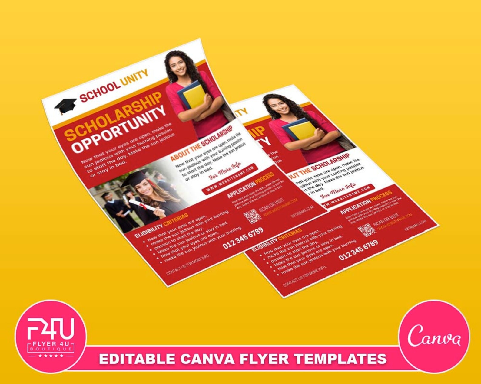 Scholarship Flyers Diy Canva Scholarship Flyers Editable Canva Us