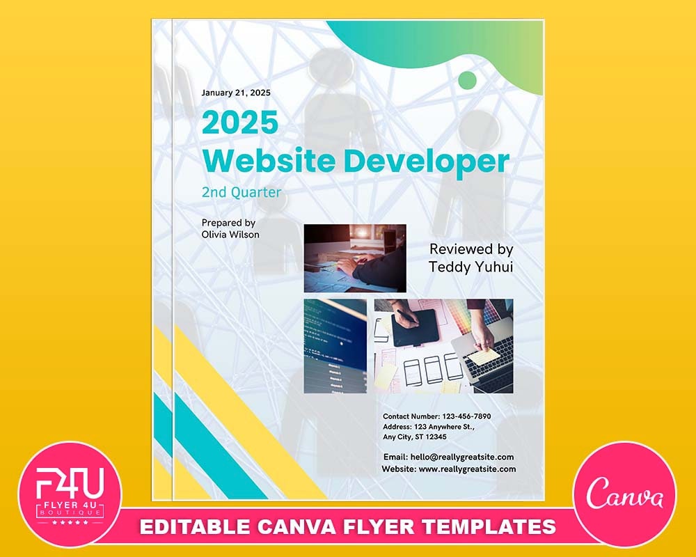 Website Developer Flyer, DIY Canva Website Developer Flyer Template ...