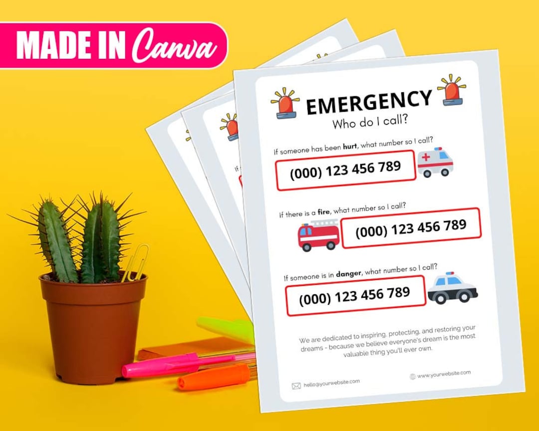 Emergency Call Flyer, DIY Canva Emergency Call Templates, Editable ...