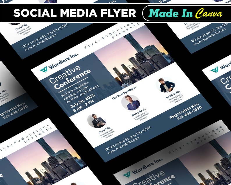 Creative Conference Flyer DIY Canva Creative Conference Flyer - Etsy