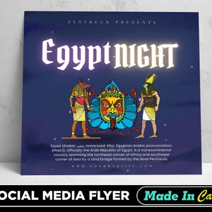 Egypt Night Flyer, DIY Canva Egypt Night Flyer Template 2022, Editable ...