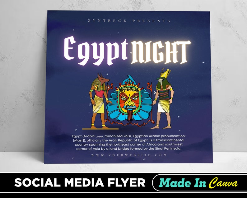 Egypt Night Flyer, DIY Canva Egypt Night Flyer Template 2022, Editable ...